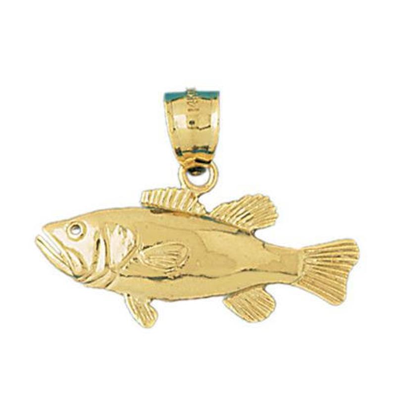 14kt gold Unique charm, fish charm, nautical charm,sea creature jewelry ...