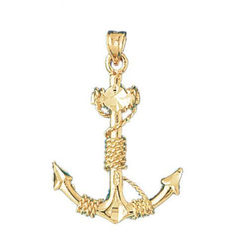 14kt gold Unique charm, Anchor charm, nautical charm,sea creature ...