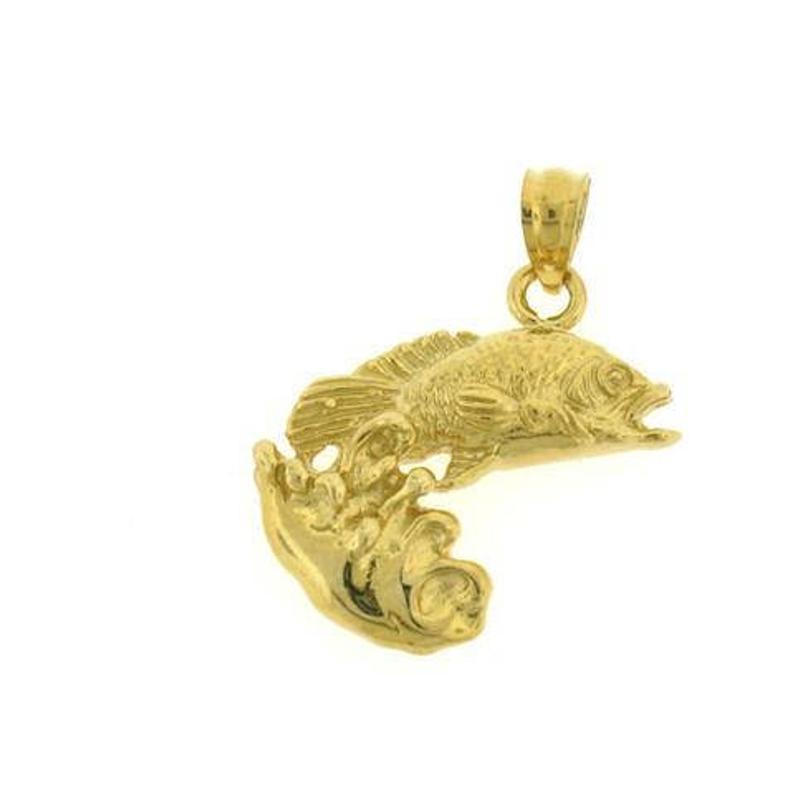 Exotic fish 14kt gold Unique charm, gold fish charm, nautical charm ...