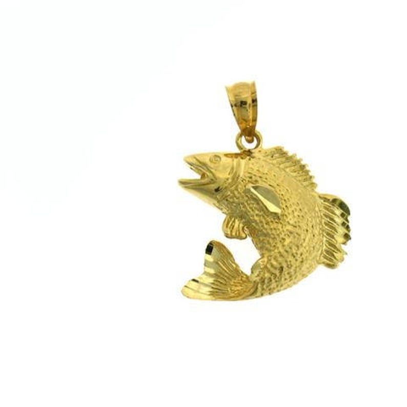 14kt gold Unique charm, gold fish charm, nautical charm,sea creature ...