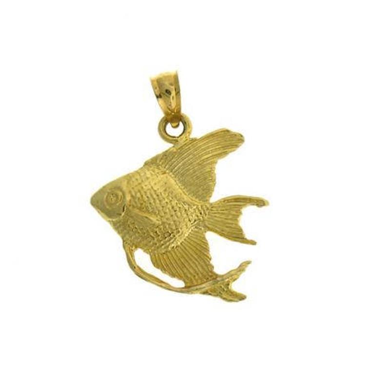 14kt gold Unique charm, fish charm, nautical charm,sea creature jewelry ...