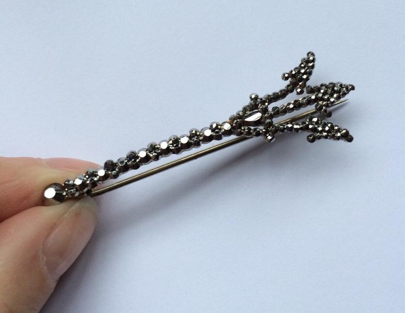 Georgian Cut Steel Trident Brooch - Statement - Neptune Mermaid ...