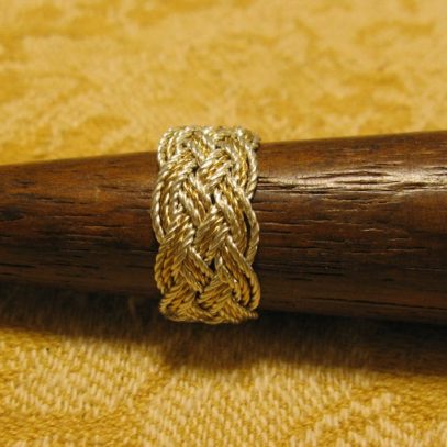 Hand-tied twisted silver and gold-filled wire Turks Head Knot ring ...