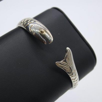 925 Sterling Silver 14k Gold Eden Cape Cod Style Fish Bracelet ...