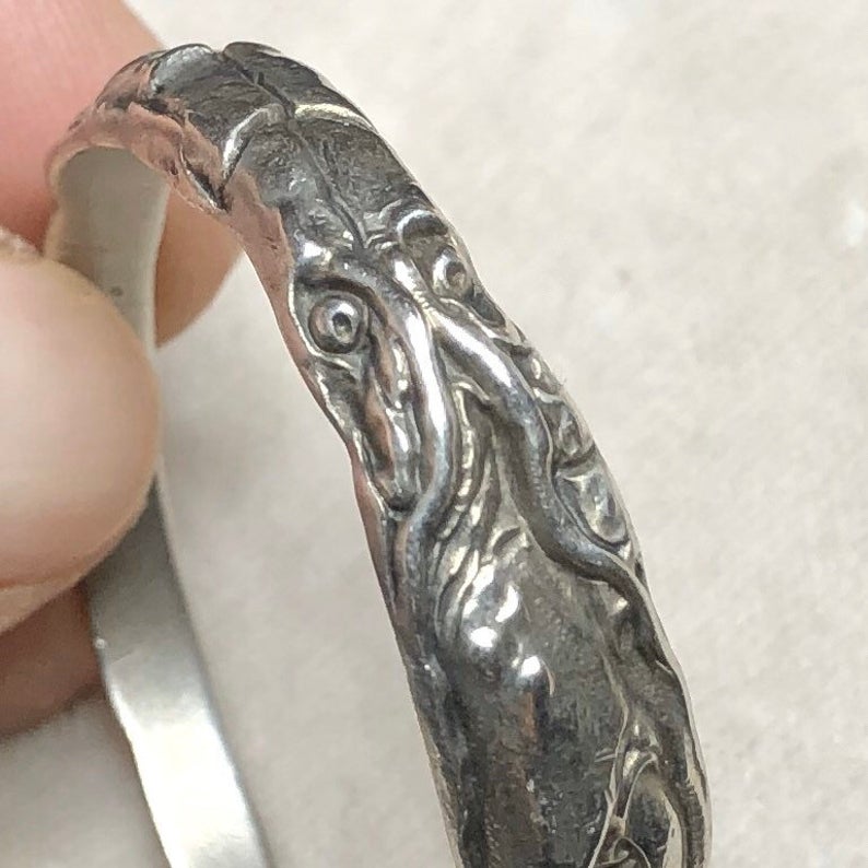 Art Nouveau Unger Brothers Sterling Sea Creature Split Key Ring/Baby ...