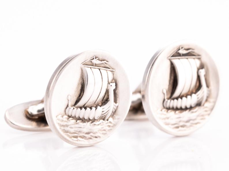 Vintage Georg Jensen Sterling Silver Viking Ship Cufflinks No. 50 ...