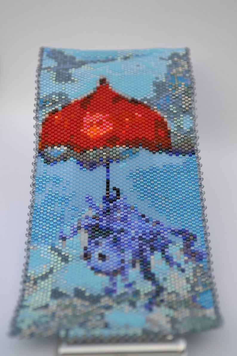 octopus peyote bracelet, flat peyote bracelet cuff, seed bead bracelet ...