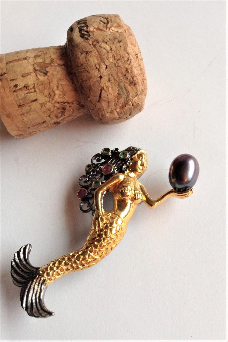 Vintage mermaid brooch/pendant | Schooner Chandlery