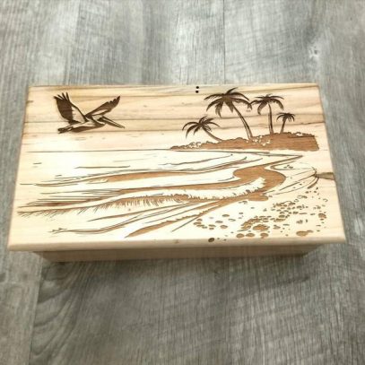 Personalized Beach Scene Music Box Choose Your Song, Pelican Ocean ...