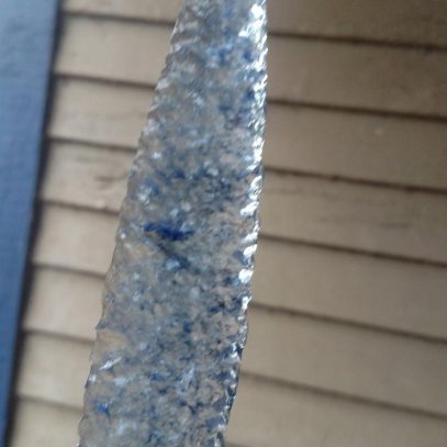 Flint Knapped Blue Glass Knife with Carved Whale Handle | Schooner ...