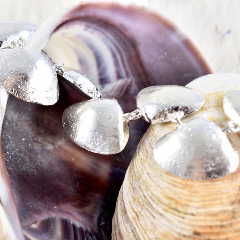 Silver Clam Shell Bracelet // Nautical Bracelet // Sterling Silver ...