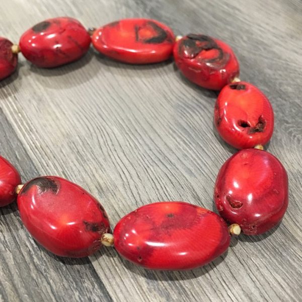 Chunky Coral Necklace Chunky Red Necklace Coral Statement Necklace 35mm ...