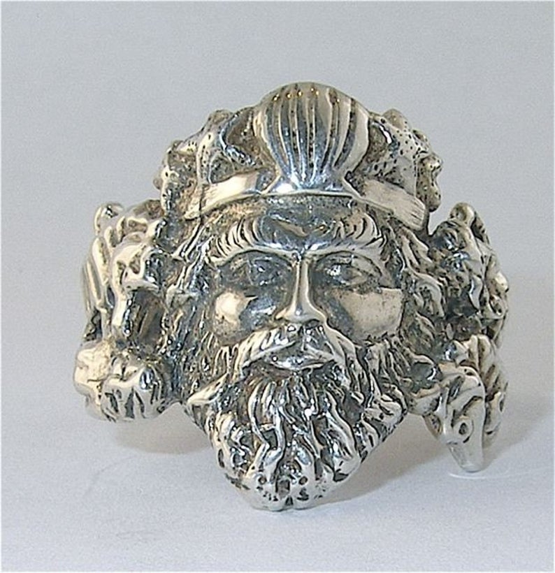 Sterling Silver King Neptune Ring with Free Shipping | Schooner Chandlery