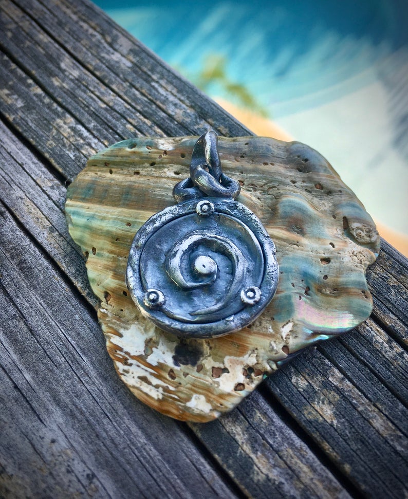 Mermaid and Compass Fine Silver Coin medallion necklace pendant jewelry ...