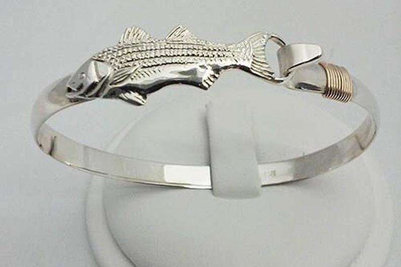6mm Horizontal Bass Fish Bangle | Schooner Chandlery