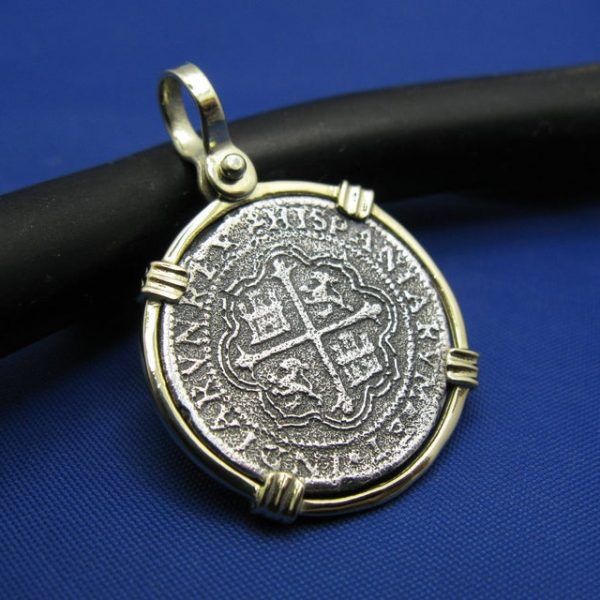 Sterling Silver and 14k "2 Reale" Reproduction Atocha Shipwreck ...