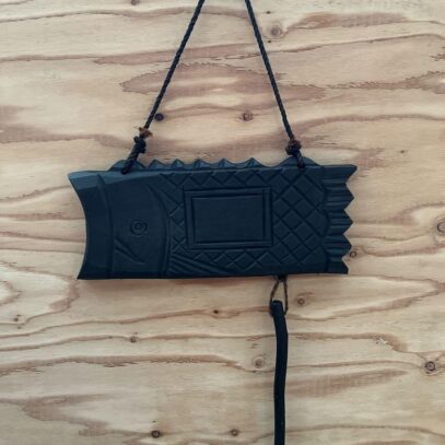Hand-Carved Wooden Fish Gong with Hammer | Irori Fish-Shaped Mokugyo ...