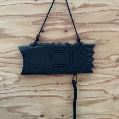 Hand-Carved Wooden Fish Gong with Hammer | Irori Fish-Shaped Mokugyo ...