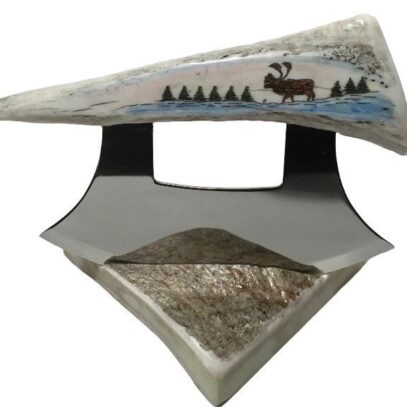 Alaska Handmade Made in Alaska Scrimshaw Natural Moose Tip Antler Ulu ...